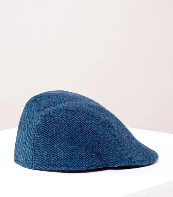 Marc Darcy- Dion Blue Tweed Check Flat Cap – Kingsley Menswear