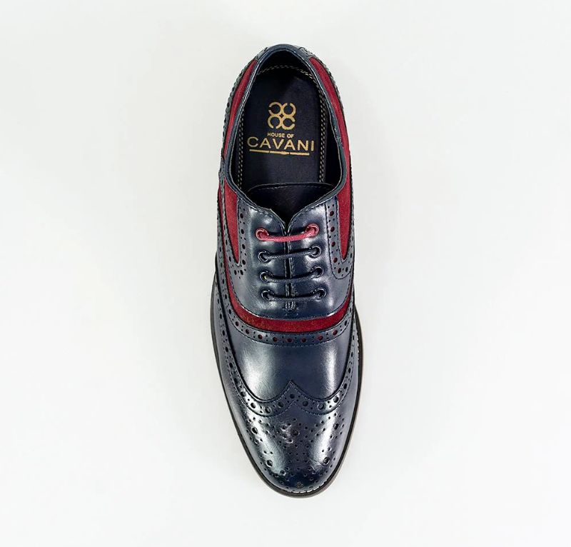House of Cavani- Ethan Navy/Wine Shoes – Kingsley Menswear